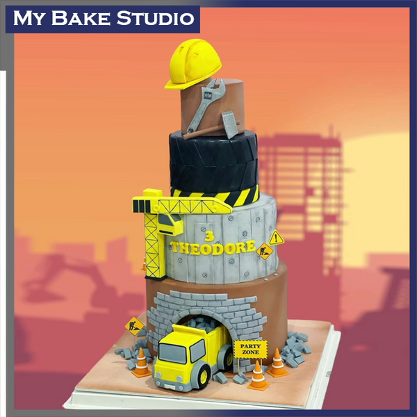 Tower Construction Cake - My Bake Studio