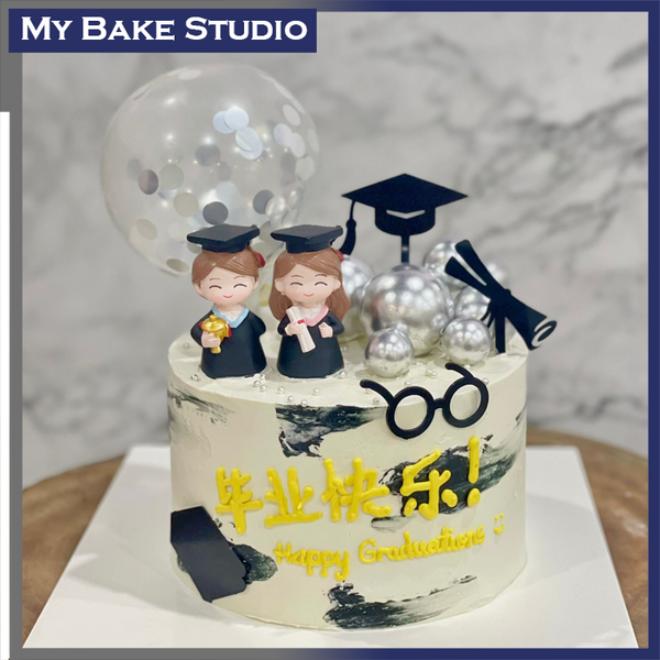 Twin Graduation cake - My Bake Studio
